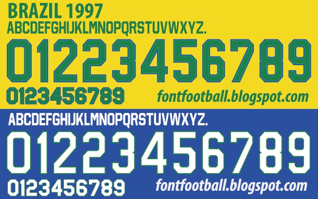 FONT FOOTBALL: Font Vector Brazil Brasil 1997 kit