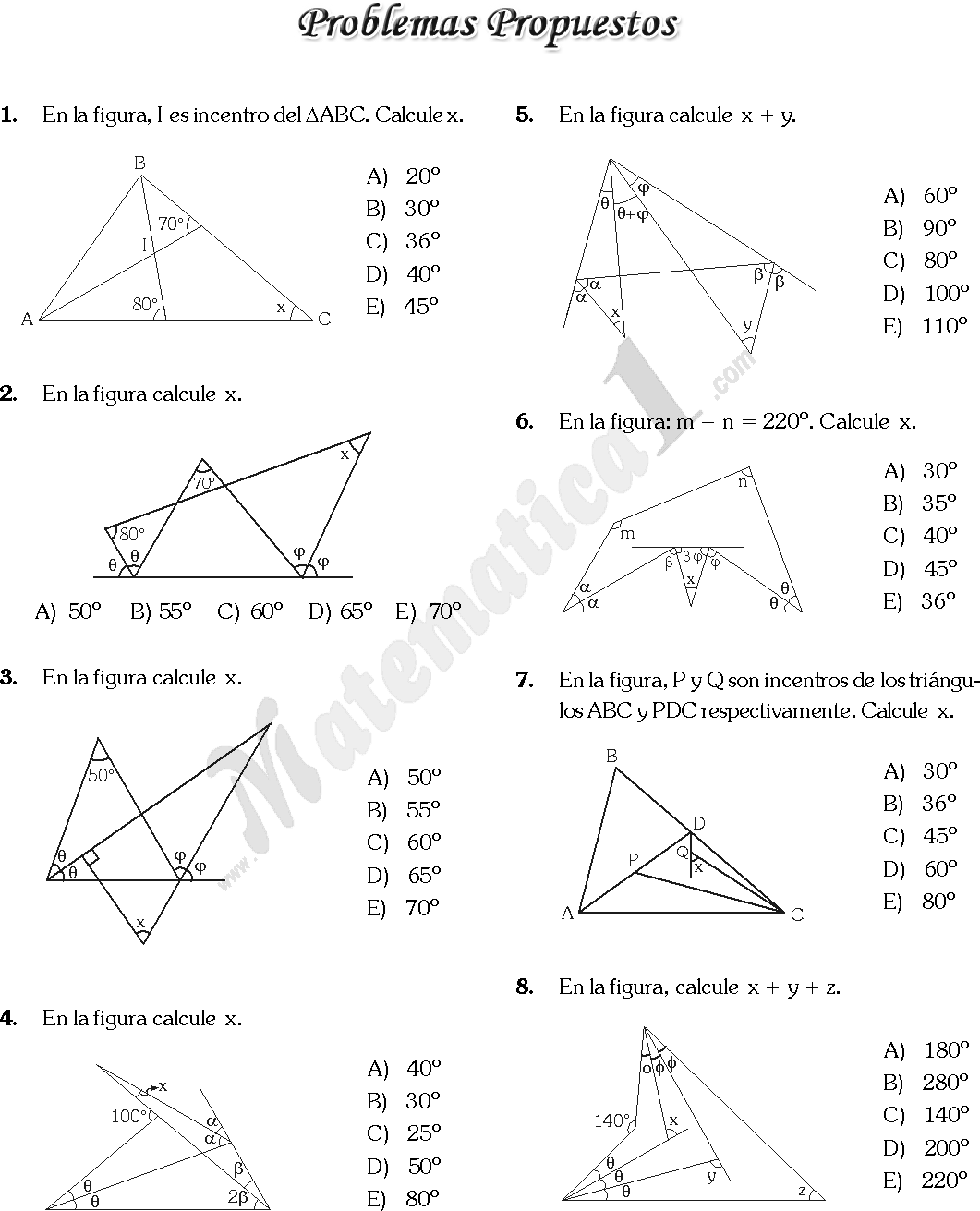LÍNEAS NOTABLES DE UN TRIÁNGULO PROBLEMAS RESUELTOS
