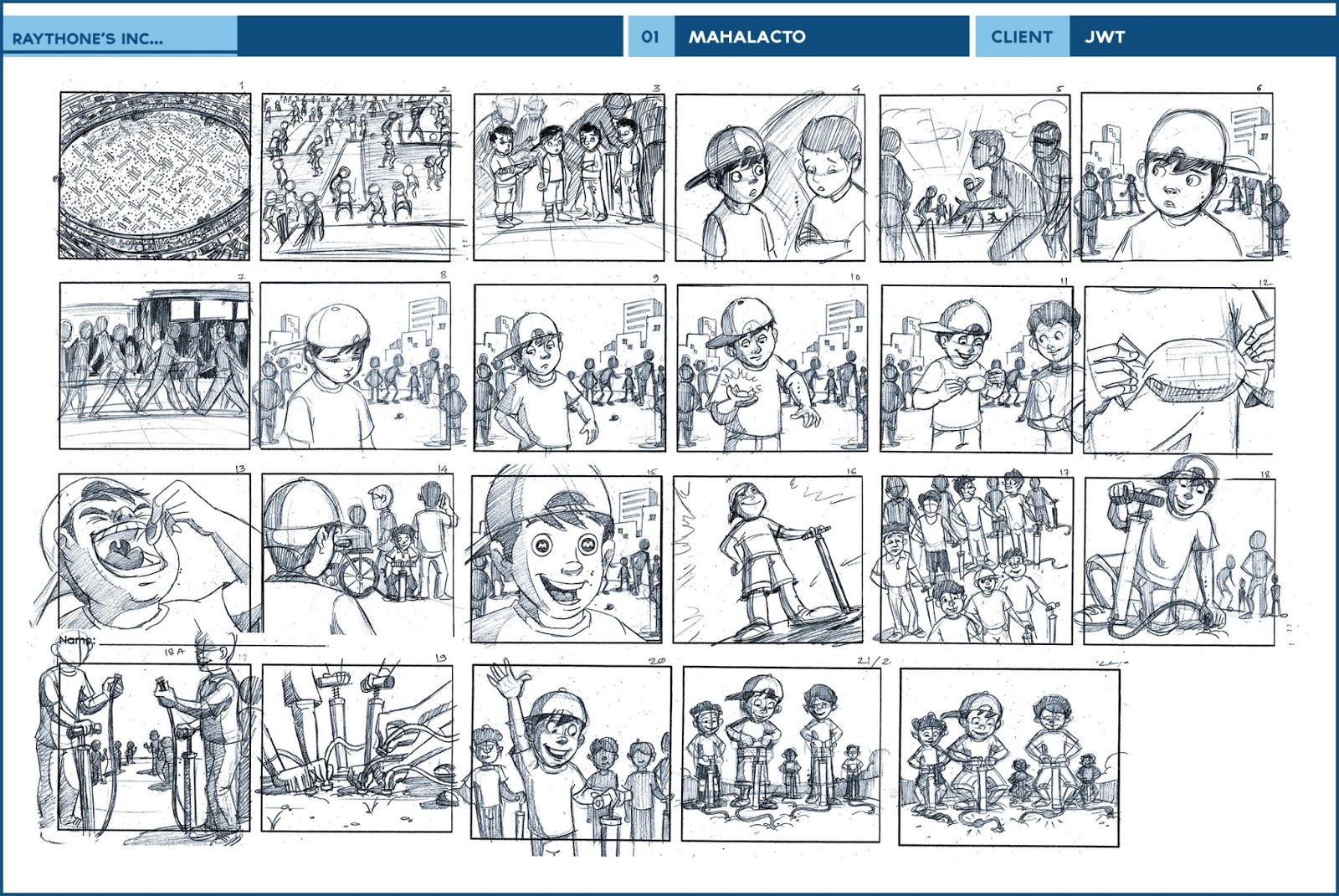 Raythone's Inc: B/W Pencil Boards & Animatic