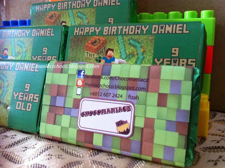 CHOCOMANIACZ: Minecraft birthday theme chocolate bar