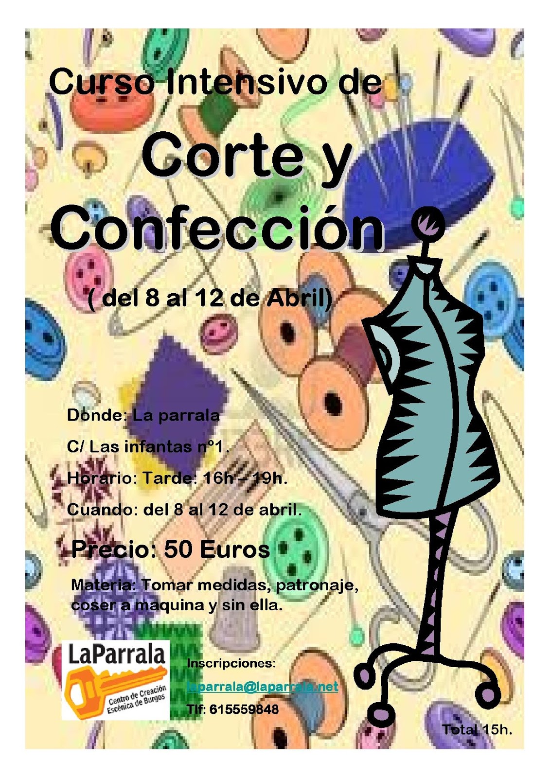 La Parrala: CURSO DE CORTE Y CONFECCIÓN