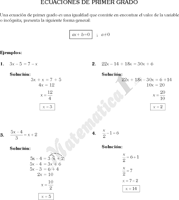 Ecuaciones Enteras De Primer Grado ecuaciones-enteras-de-primer-grado