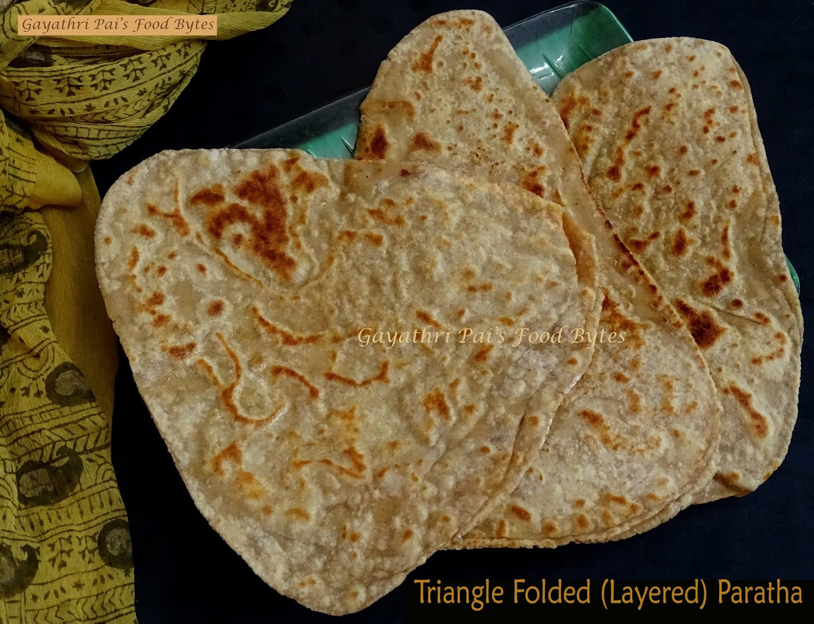 Gayathri Pai's Food Bytes: Triangle Folded (Layered) Parathas (Chapathi ...