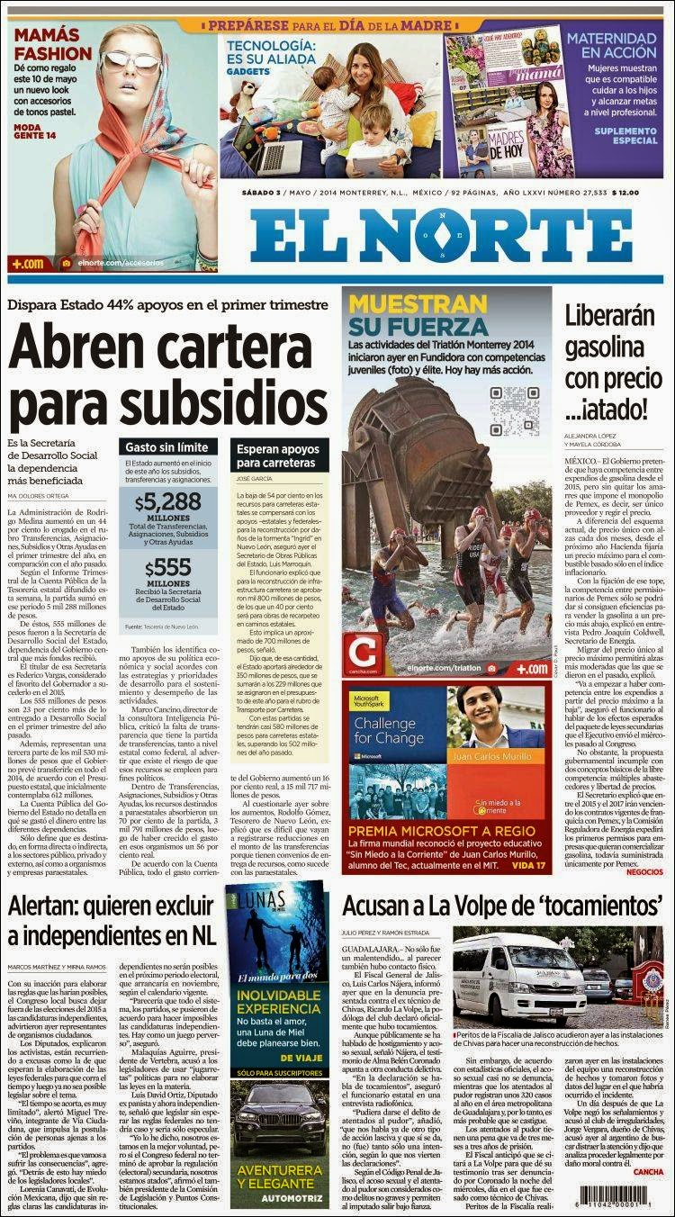 MONTERREY, NUEVO LEON, MEXICO: ELNORTE 2014-05-03: La Administración de ...