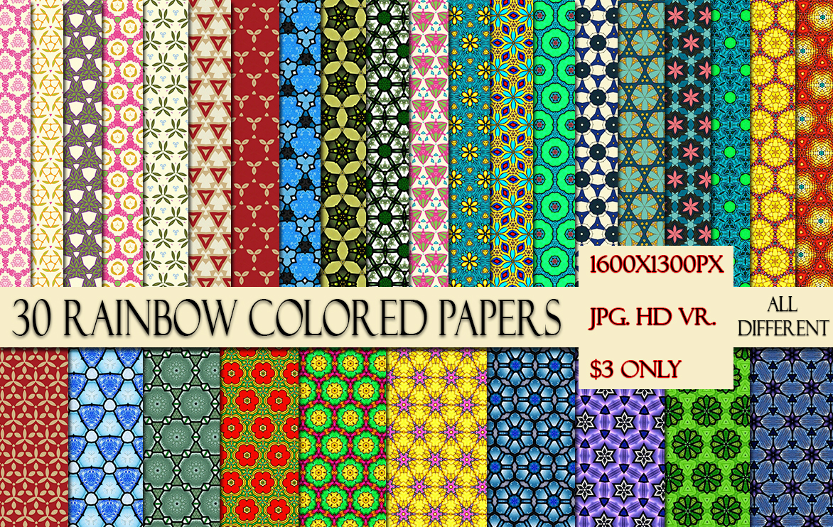 Creative Mind's Studio: 30 COLORS OF RAINBOW PAPERS