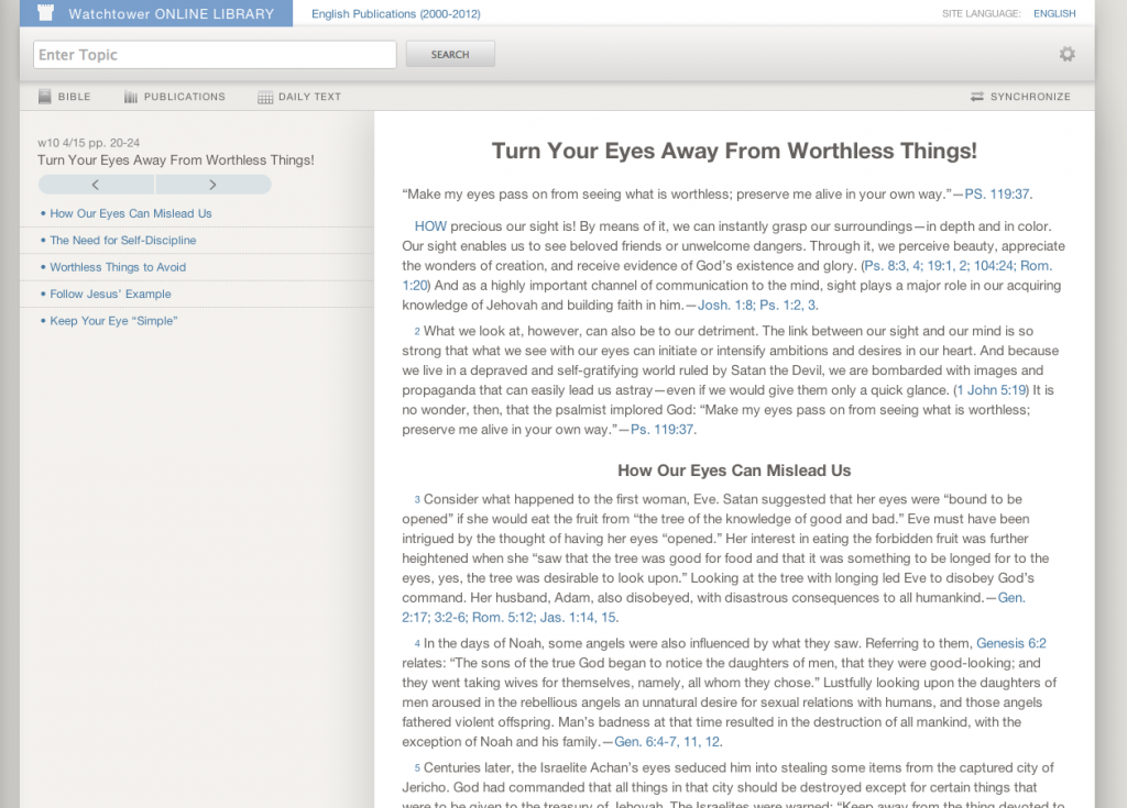 Watchtower Library Online (WOL)
