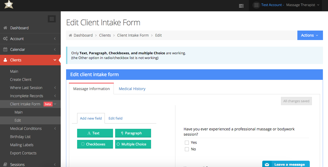 Bodywork Buddy Blog : *NEW FEATURE* Online Client Intake Forms