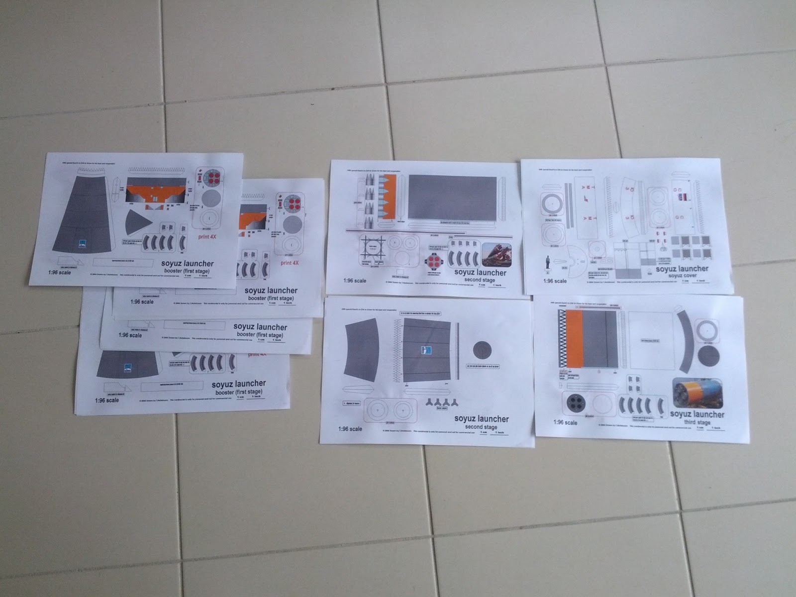 Paper Model Projects: Soyuz Launcher 1:96 scale