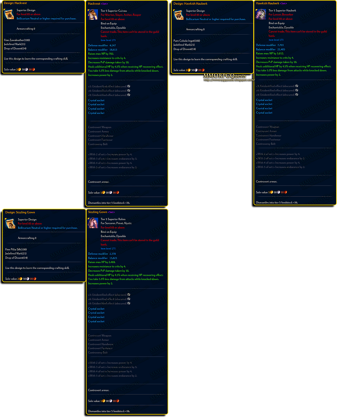 Tera Online: Lv65 - Controvert, Bloodwise, Deathwise and Frostwise Set ...