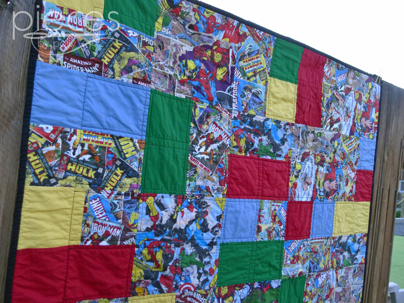Pieces by Polly: Super Hero Quilt (with the Avengers and Superman)