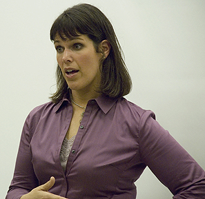 Ladies in Satin Blouses: Dana Jacobson - lavender blouse