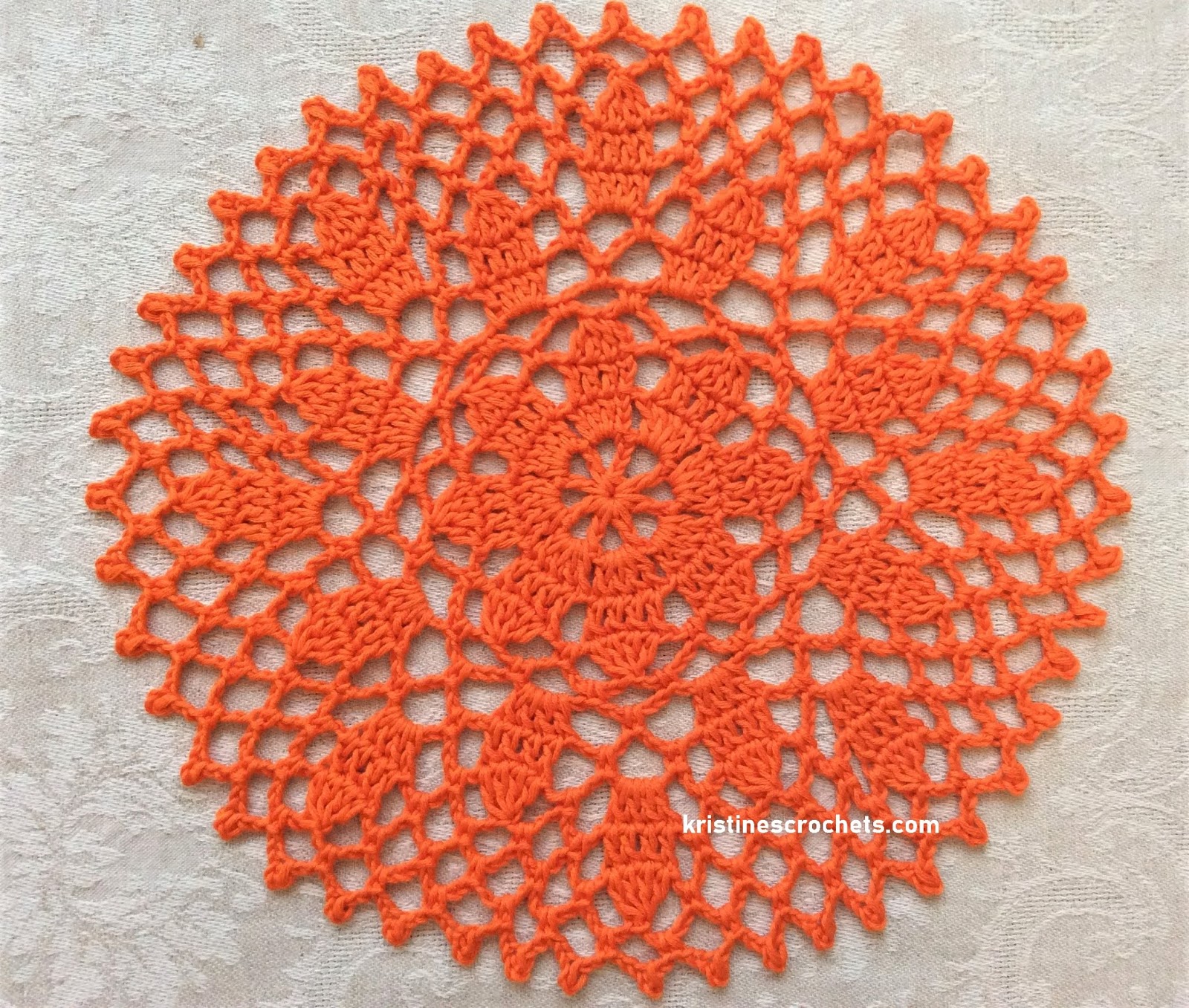 KristinesCrochets : Orange Petals Doily Free Crochet Pattern