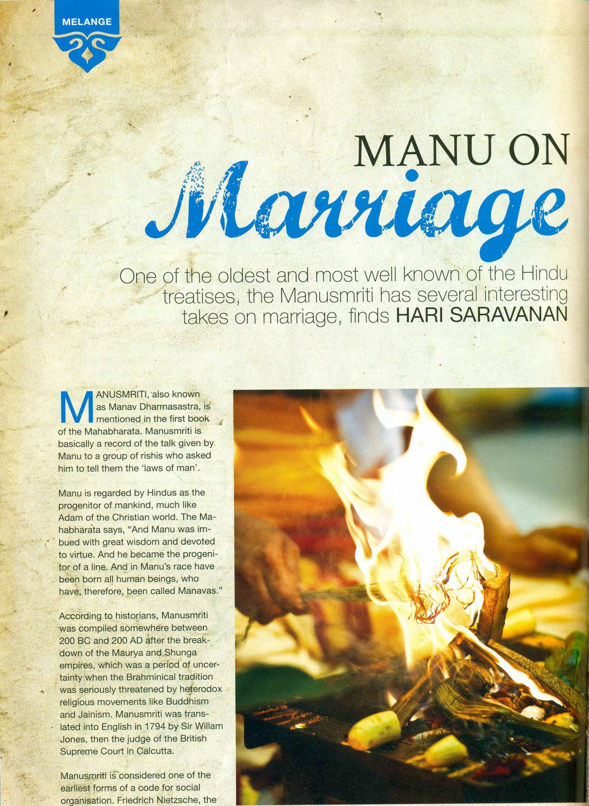 Indian Culture and Society: Manu on Marriage - From Wedding Vows ...