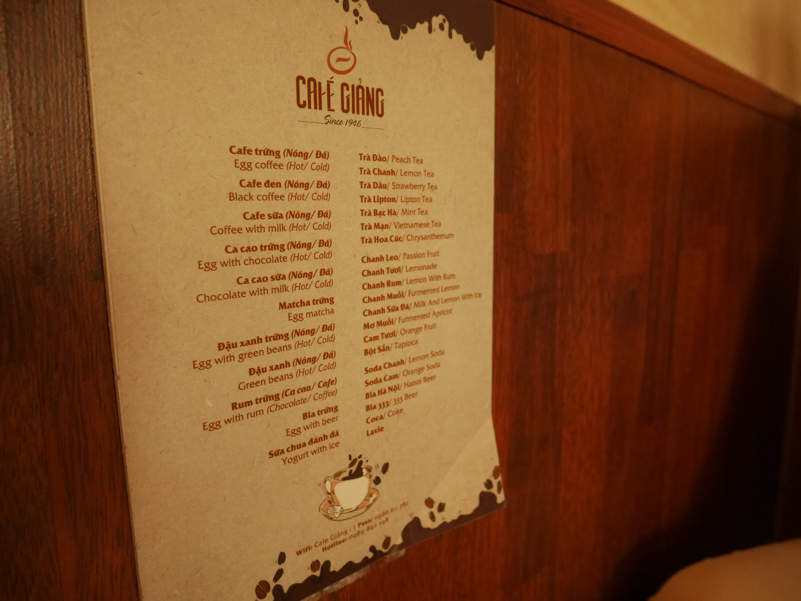 The original Vietnamese egg coffee by Cafe Giang