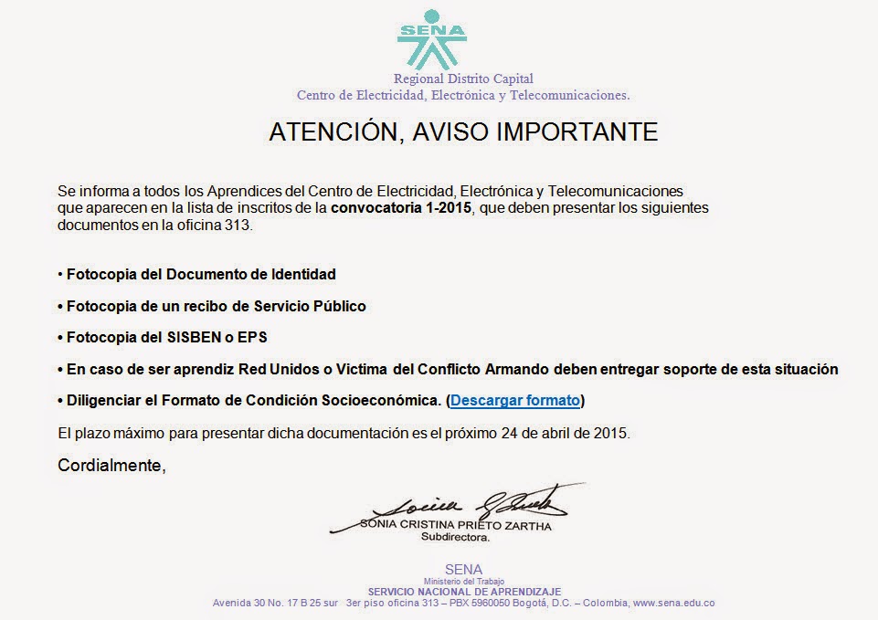 CEET: Aviso Importante: Documentos a Presentar