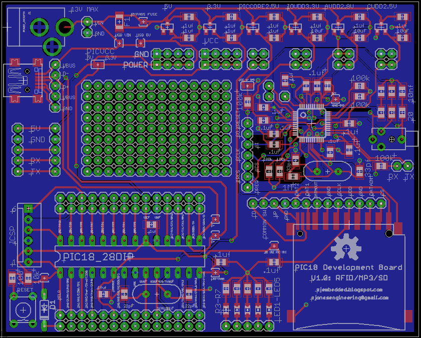 Embedded Projects: 28 Pin PIC18F Development Board