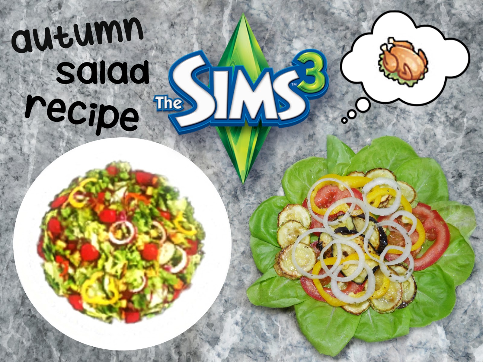 Sims 3 Autumn Salad Step by Step Recipe