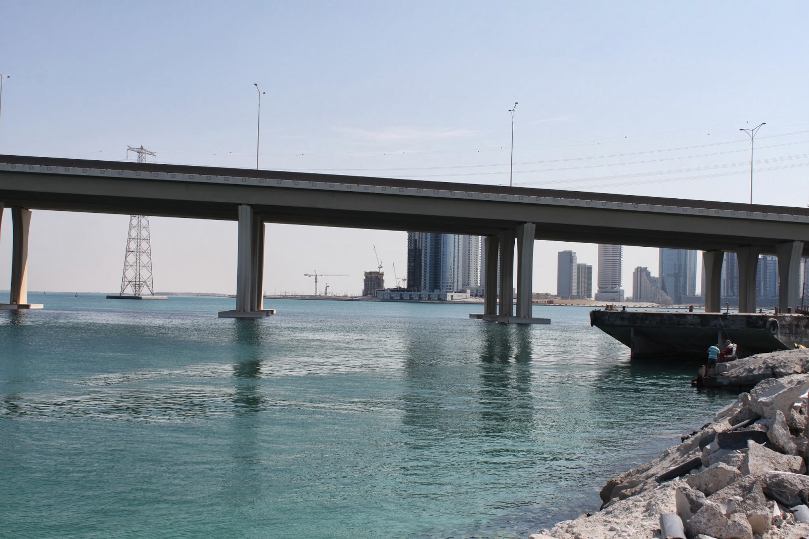 Under the Abu Dhabi bridges