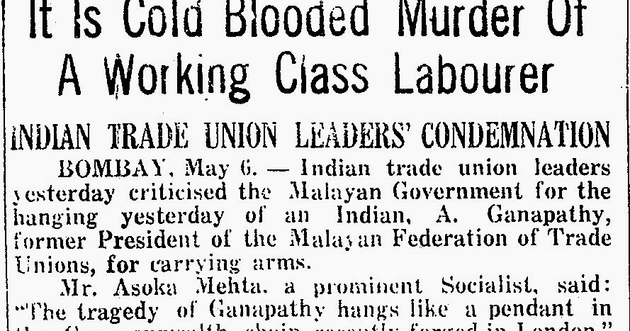Malaya S. A. Ganapathy: Asoka Mehta - Tragedy of Ganapathy Like A Pendant in Commonwealth Chain