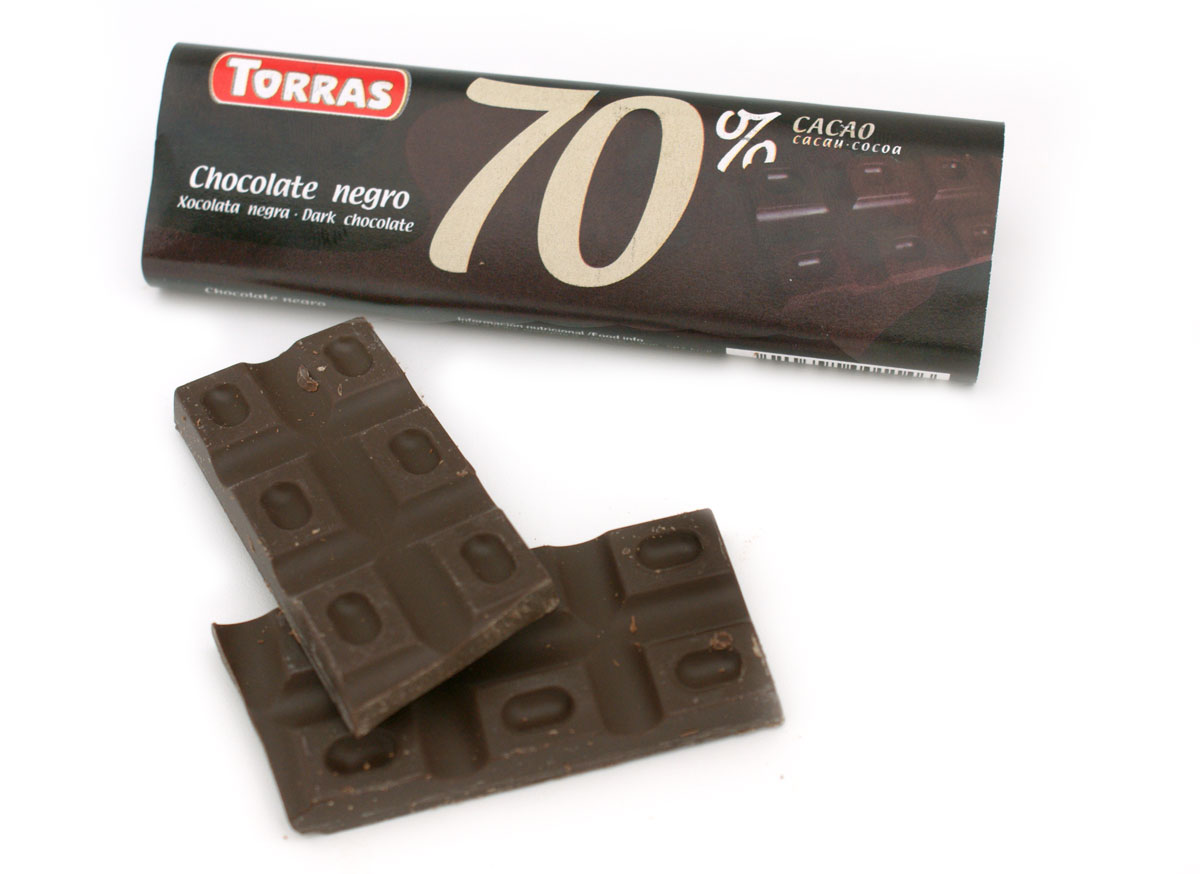 Barreta de xocolata 70% negra de Torras