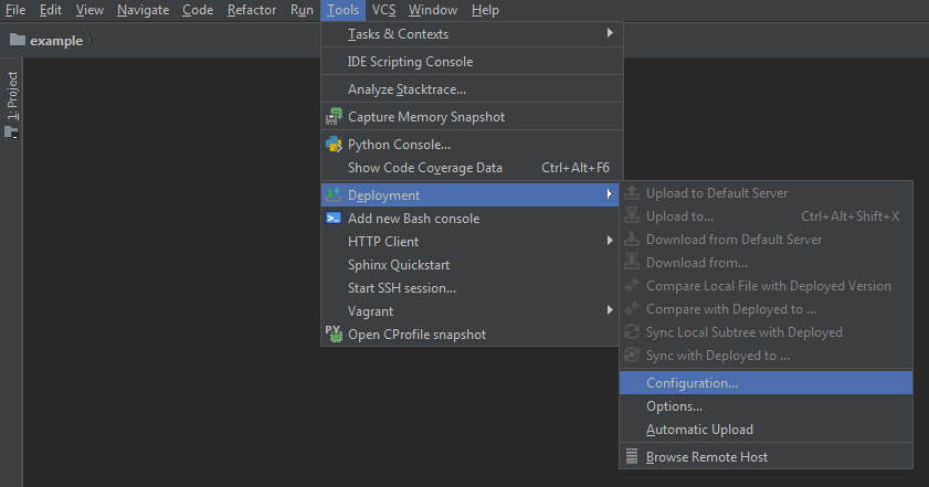 Learning Curve: Remote Deployment using Pycharm 2018