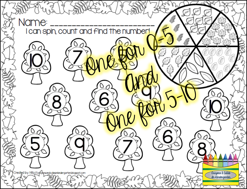 Crayons & Cuties In Kindergarten: No Prep Number Fun For Fall!