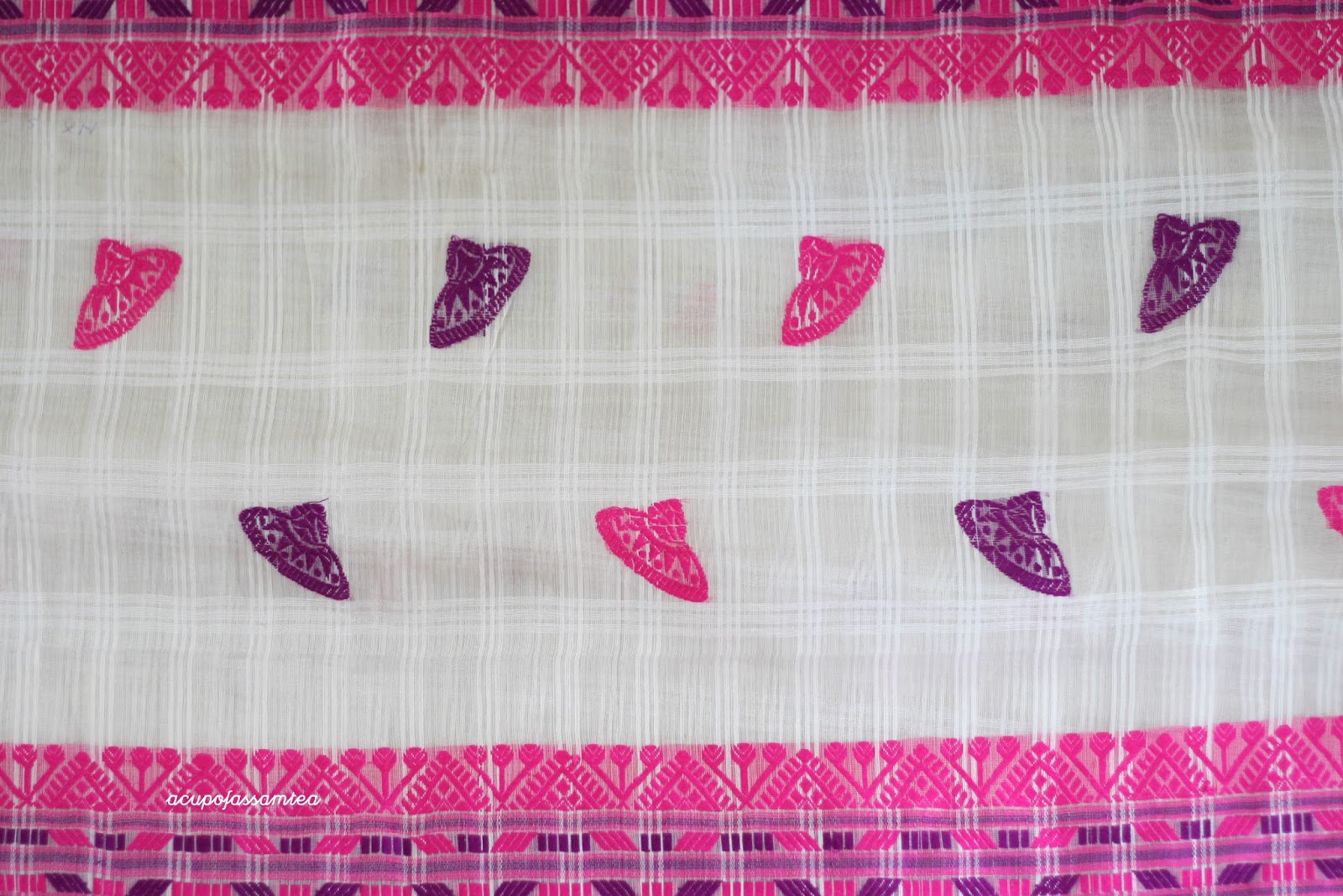 Five Assamese motifs or designs in Assamese weave