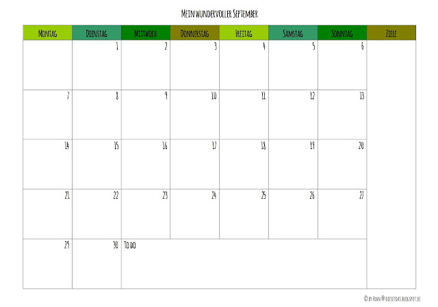 Free Printable - Monatsplan September | dies & das
