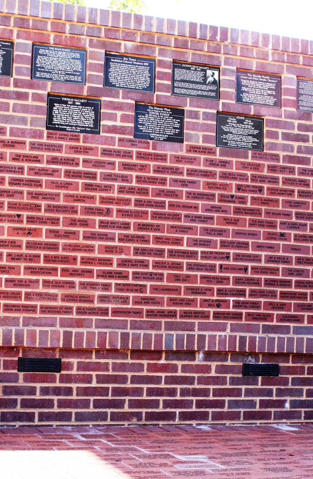 Copperopolis Community Center: Copperopolis Commemorative Brick Wall