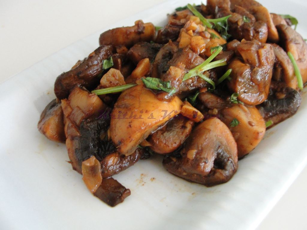 Krithi's Kitchen: Spicy Mushroom Stir-Fry with Mashed Cauliflower