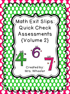 Mrs. Wheeler's First Grade Tidbits: Math Assessments