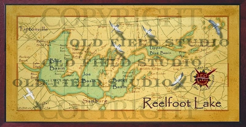 Leo Lakes: Reelfoot Lake Decor Map