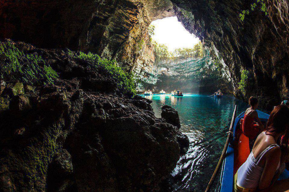 Homer's Ithaca: Τhe world famous lake-cave "Melissani" on Kefalonia ...