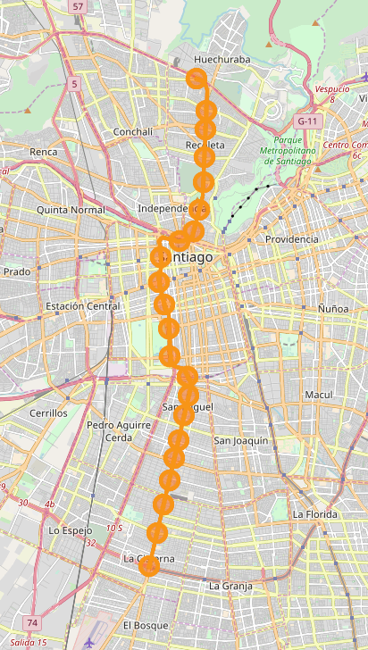 La linea 2 del metro de Santiago.-a