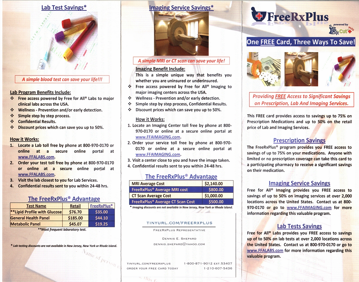 free money saving program: Free prescription, laboratory, MRI and CT ...