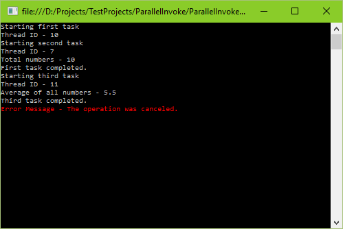 Mitesh Sureja's Blog: Parallel.Invoke – Task Parallel Library