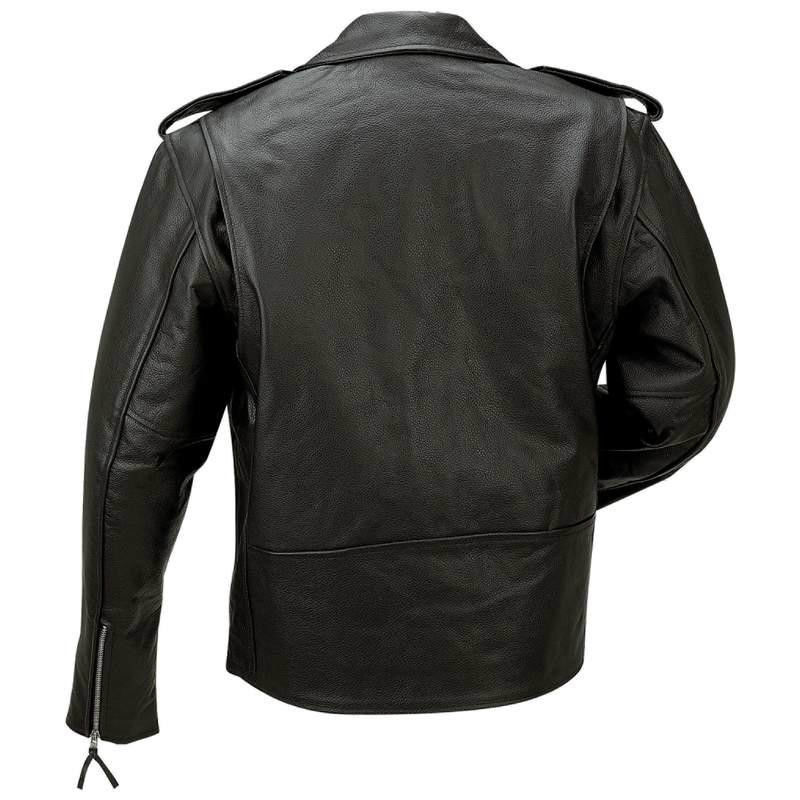 Men's Solid Buffalo Leather Motorcycle Jacket
