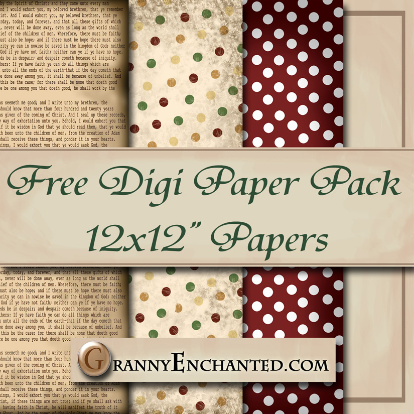 GRANNY ENCHANTED'S BLOG: Free Newsprint Digital Scrapbook Paper Pack 01