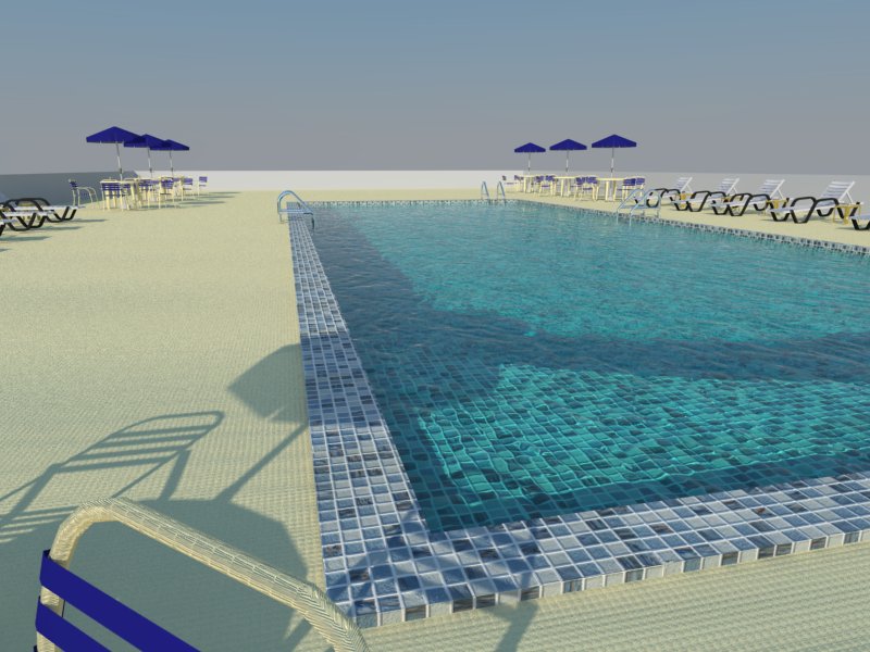 MatJones Studio: Swimming Pool (Vray Rendering + Photoshop Editing)