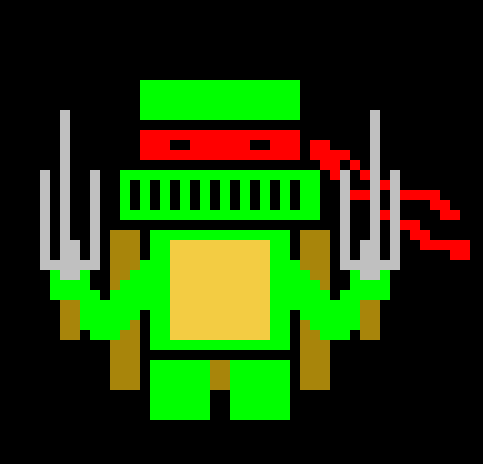 8-Bit City: Pixel Art: Raphael - Teenage Mutant Ninja Turtles