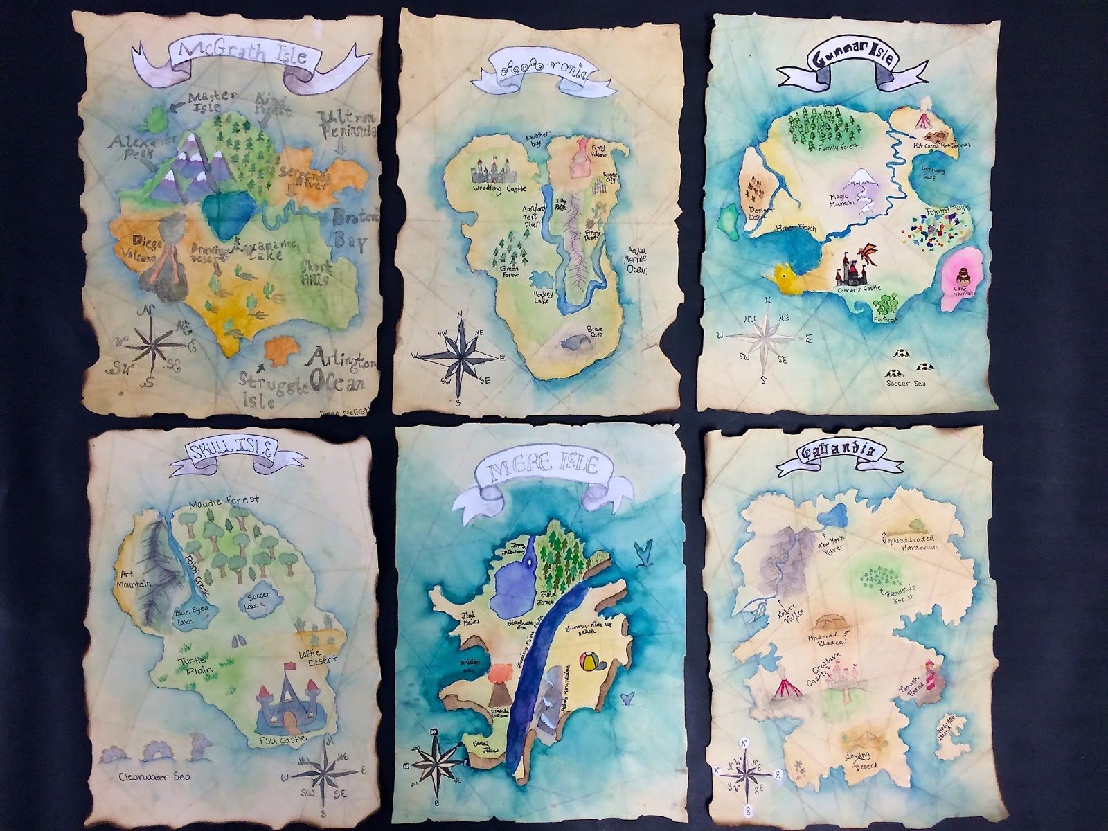 Sixth Grade Art with Mrs. Baxter: Identity Maps: Watercolor
