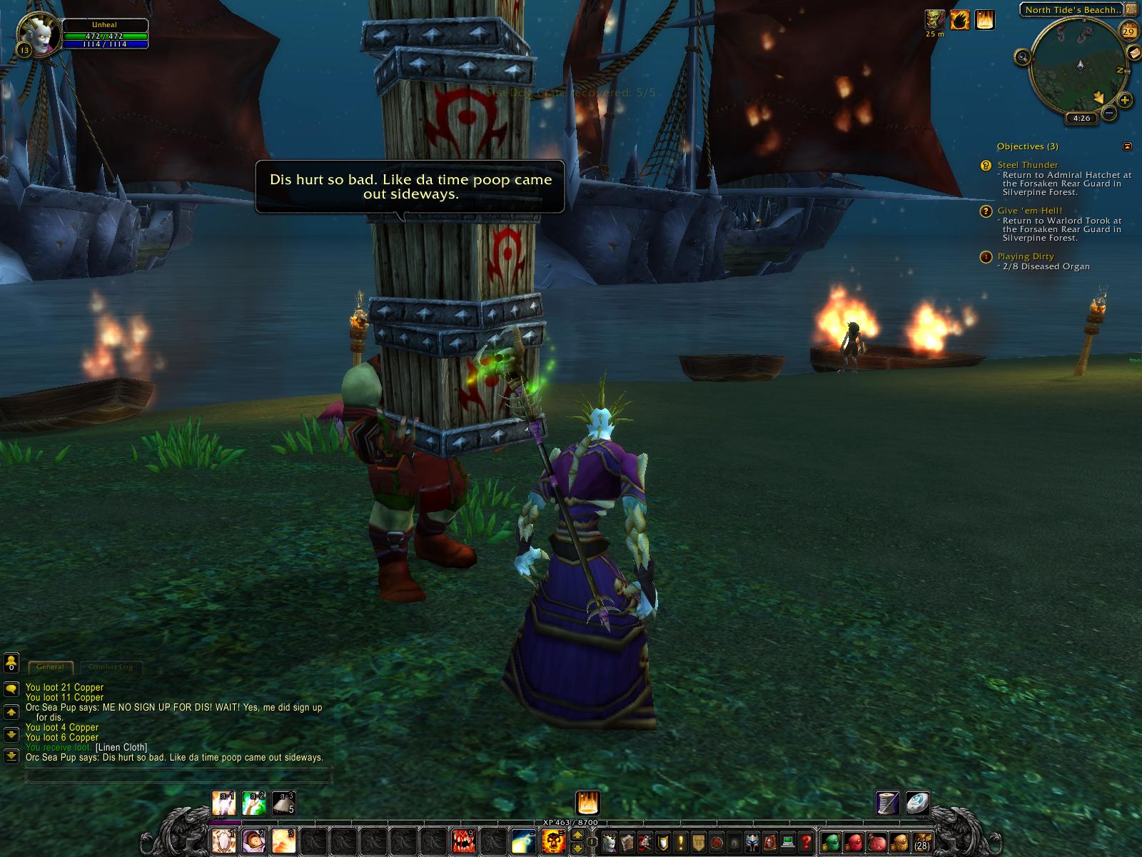 Master of World of Warcraft : The time poop came out sideways.