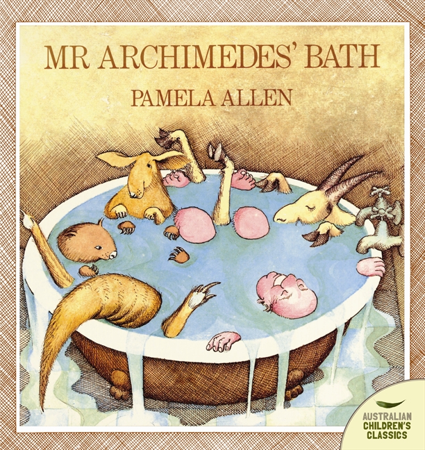 Momo celebrating time to read: Mr Archimedes' bath by Pamela Allen