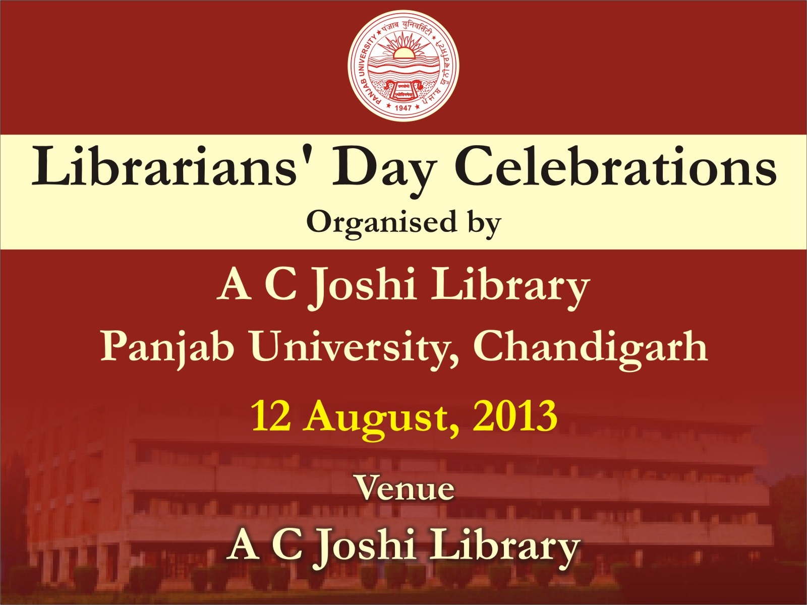 AC Joshi Library@Panjab University, Chandigarh: ‘Librarians’ Day ...