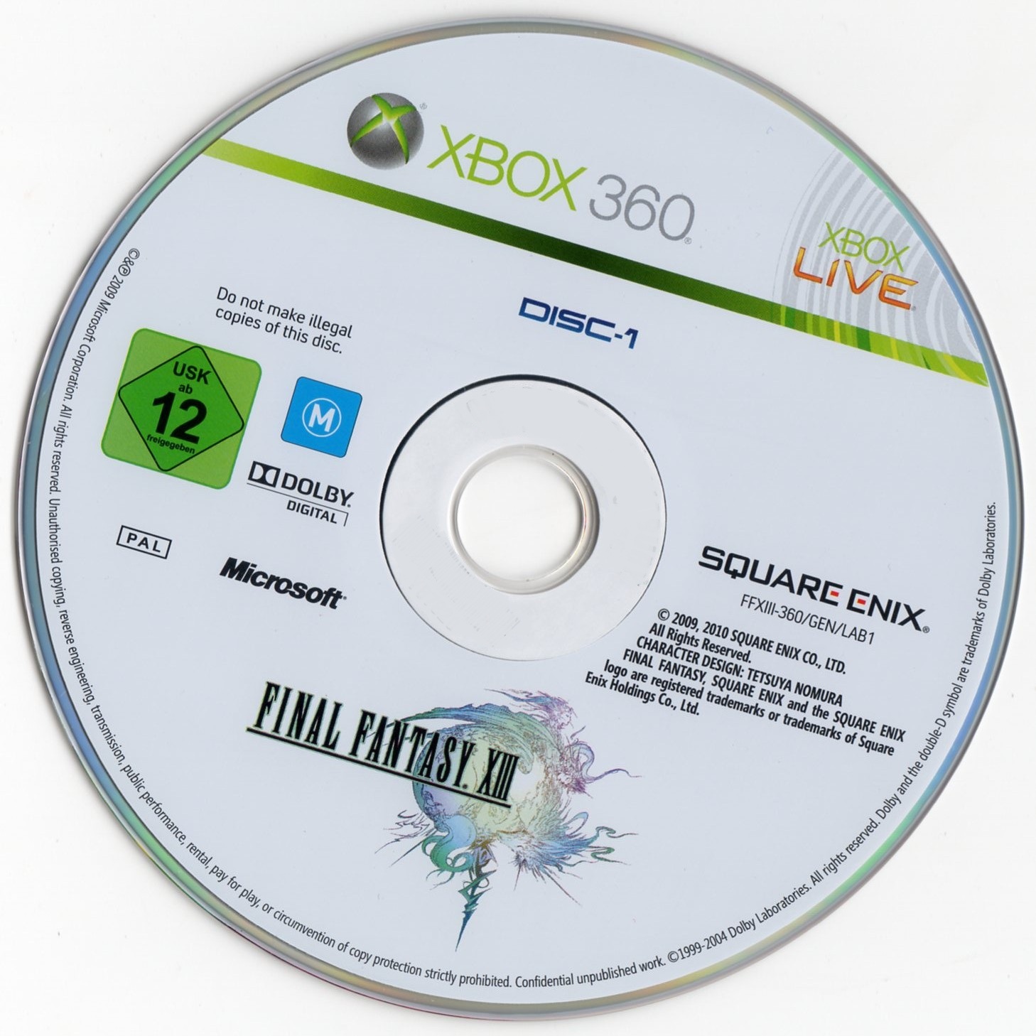 핥핥: [XBOX360 CD Label] Final Fantasy XIII