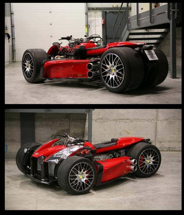 Auto: Lazareth Wazuma V8 :motorcycle of ferrari engine