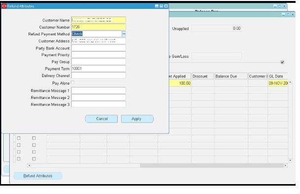 Oracle R12 New features: R12 AR Refund Functionality