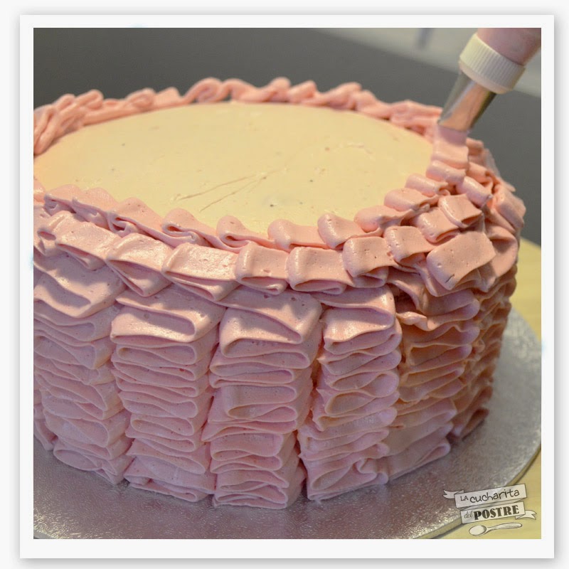 LA CUCHARITA DEL POSTRE: RUFFLE CAKE DE FRESA Y FRAMBUESA / STRAWBERRY AND RASPBERRY RUFFLE CAKE