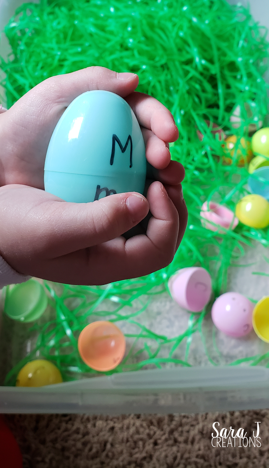 Alphabet Match Sensory Bin | Sara J Creations