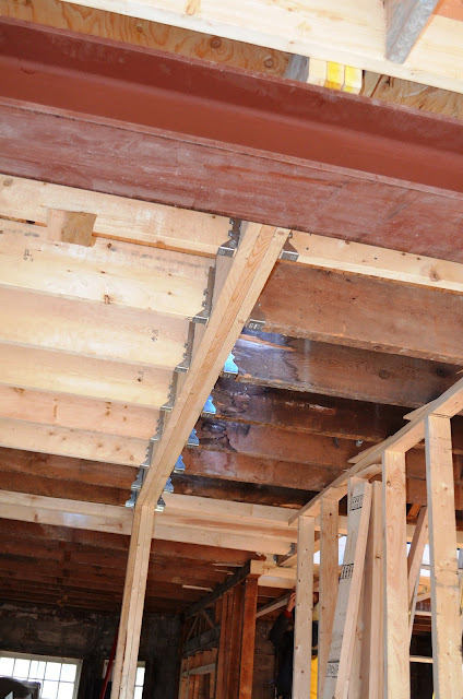 The Bennett House: Beams and stair design